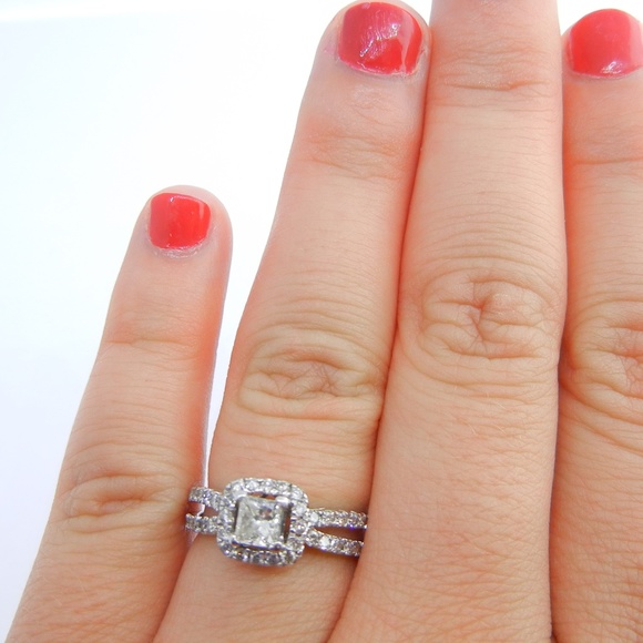 Jewelry | 1 Ct Princess Cut Diamond Engagement Ring 14k | Poshmark